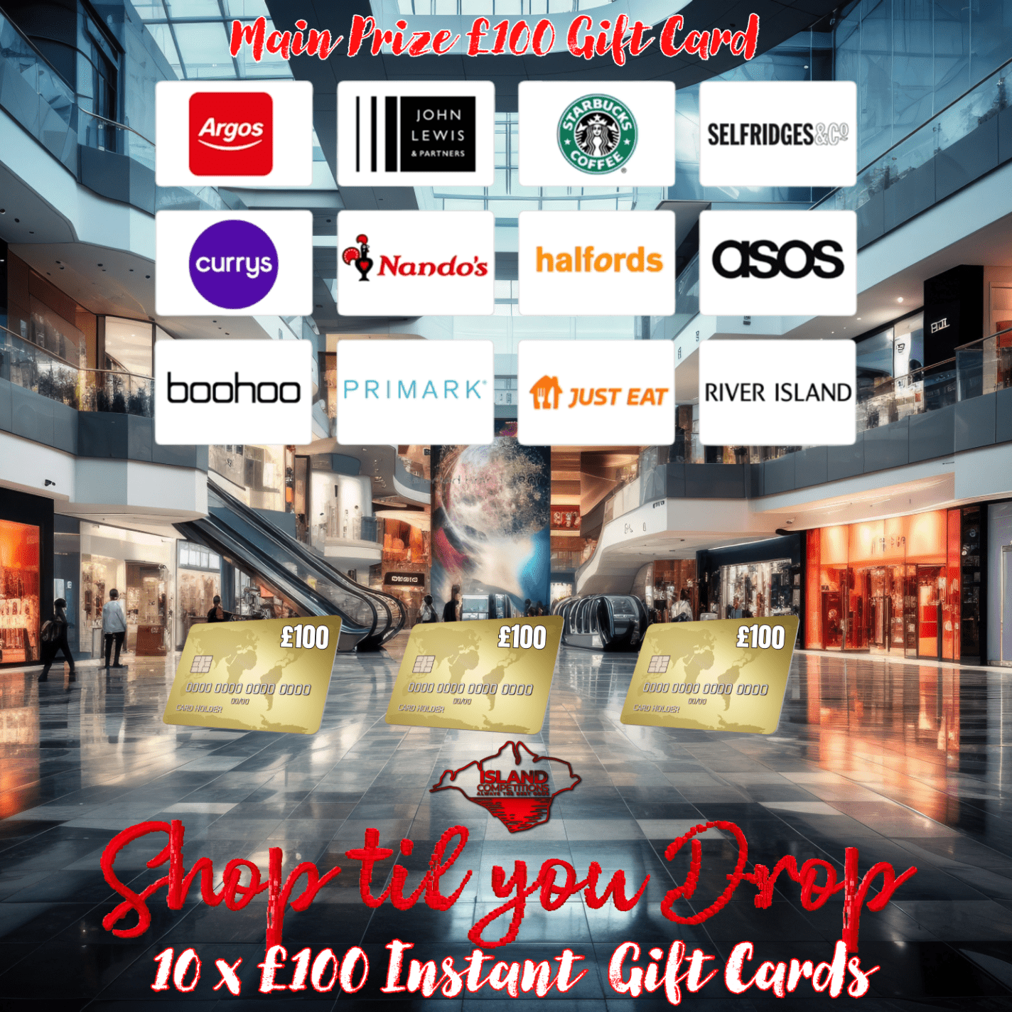 Shop til you Drop - Gift Cards | Island Competitions