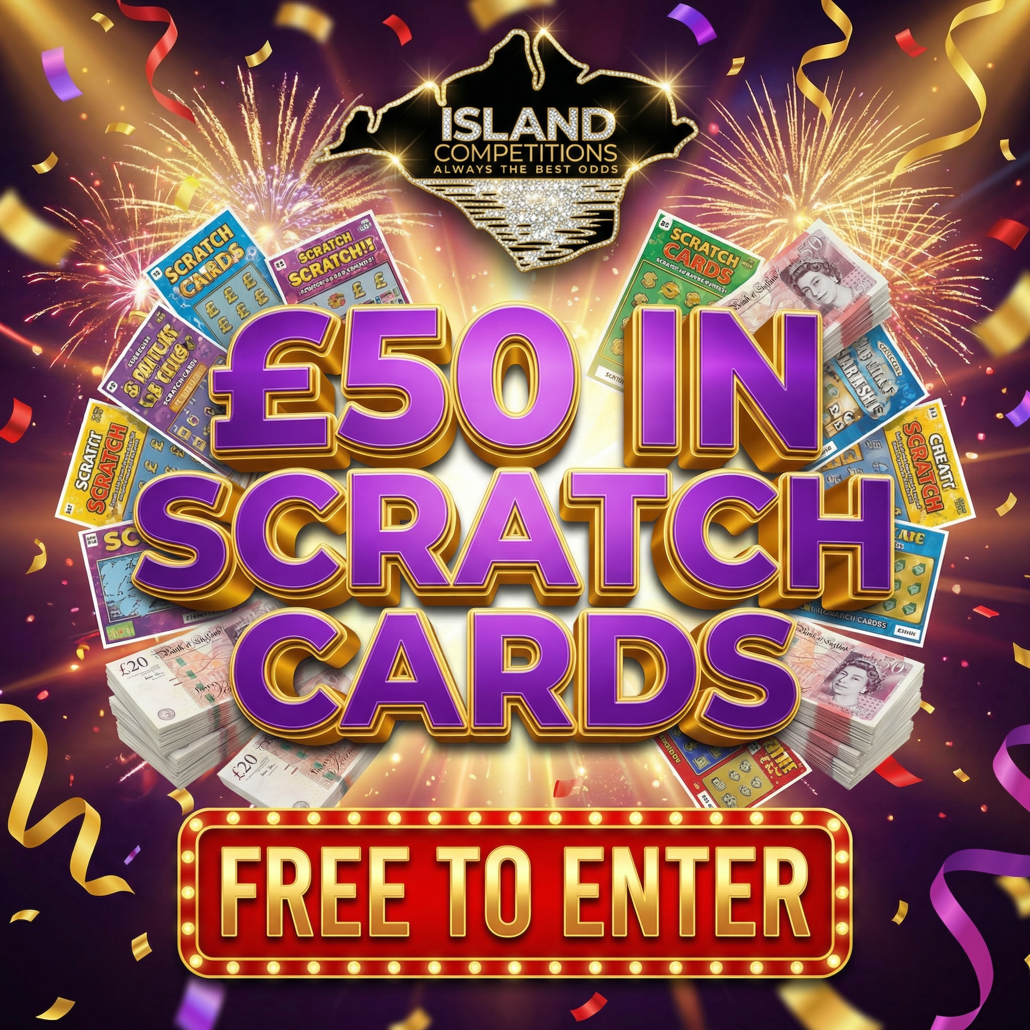 Free to Enter £50 in Scratch Cards | Island Competitions